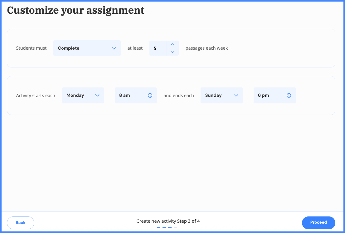 Assigning Activities